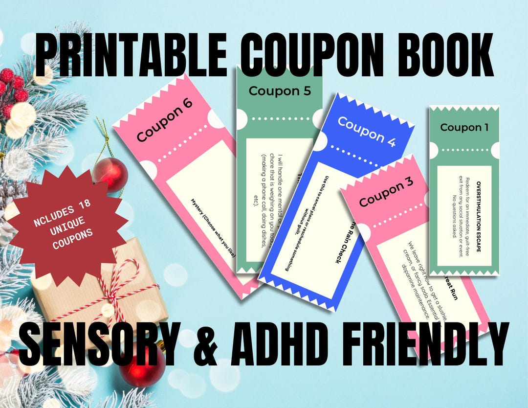 Printable Love Coupons, ADHD Friendly Stocking Stuffer, DIY Coupon Book ...