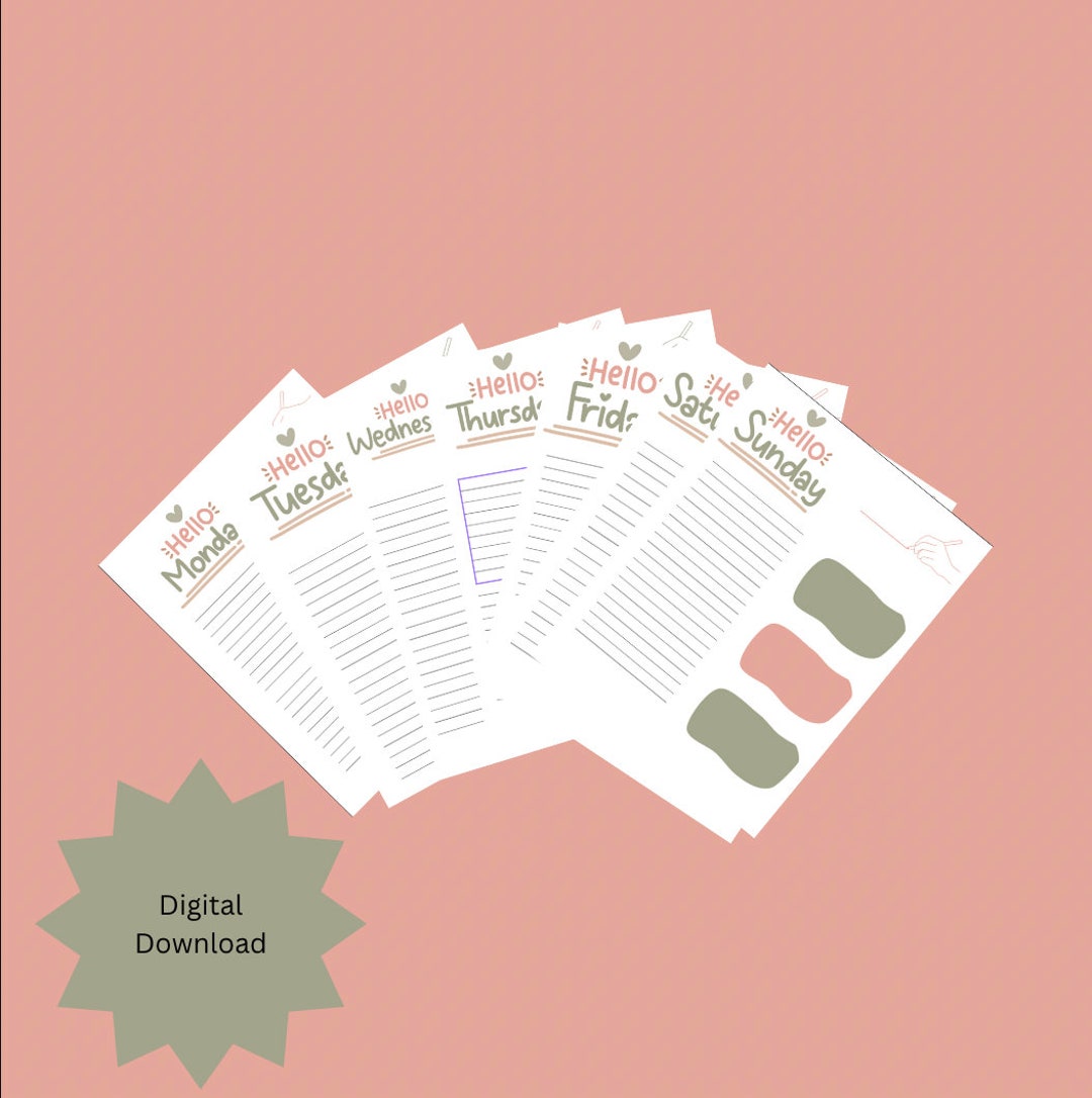 Weekly Journal Digital Download Printable - Etsy