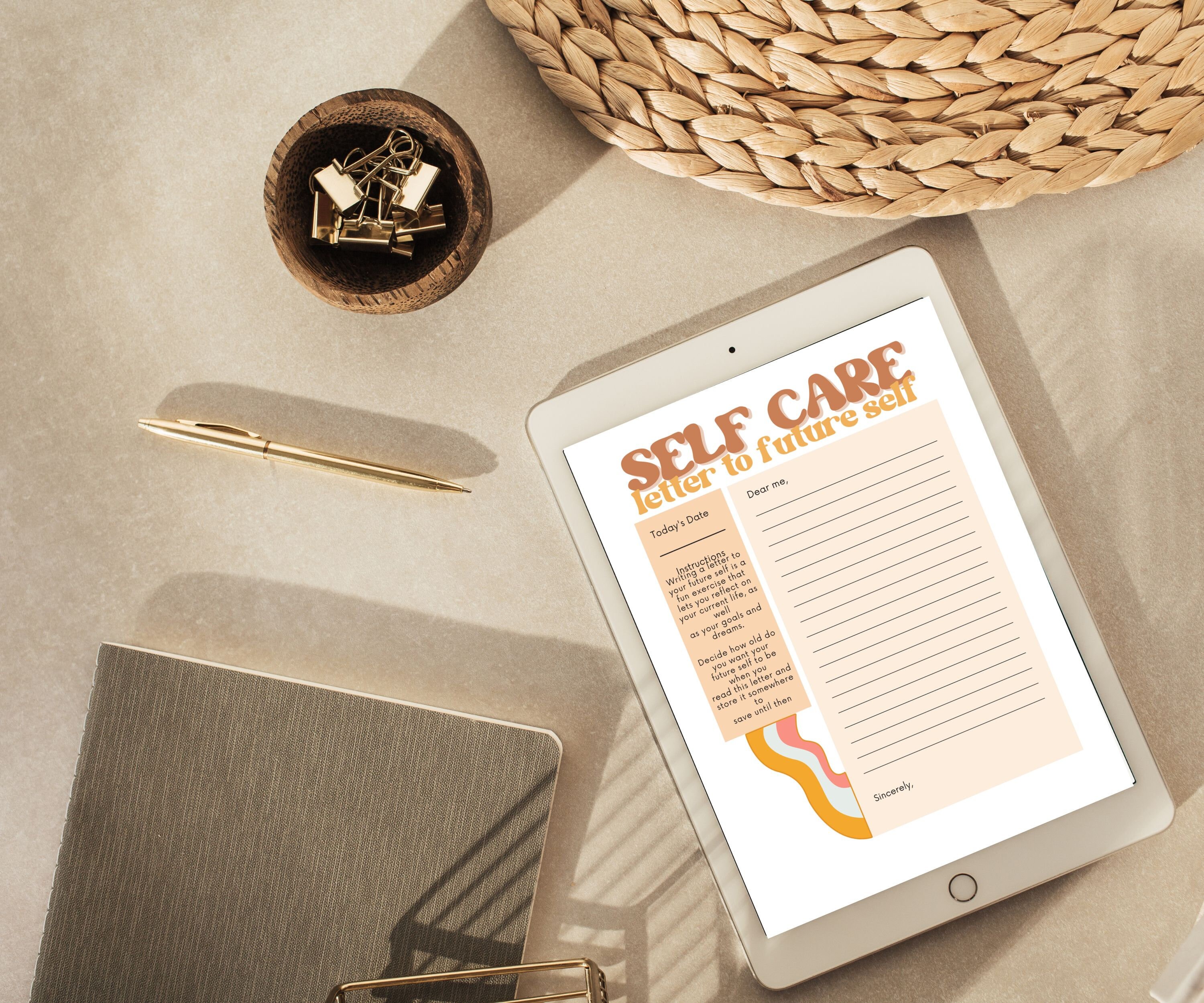 Retro Self Care Printable Planner | Digital Goodnotes | Mood Tracker ...