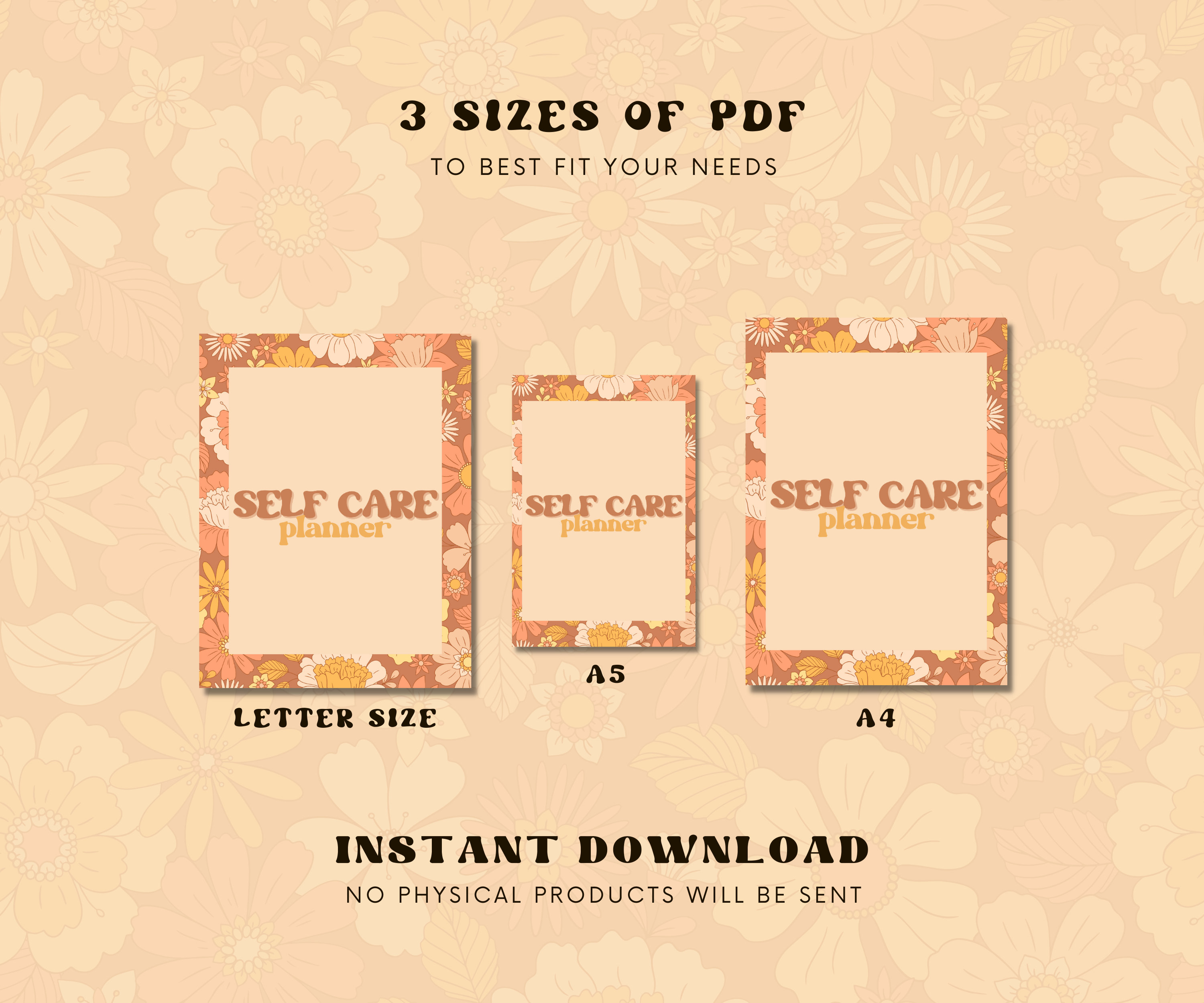 Retro Self Care Printable Planner | Digital Goodnotes | Mood Tracker ...