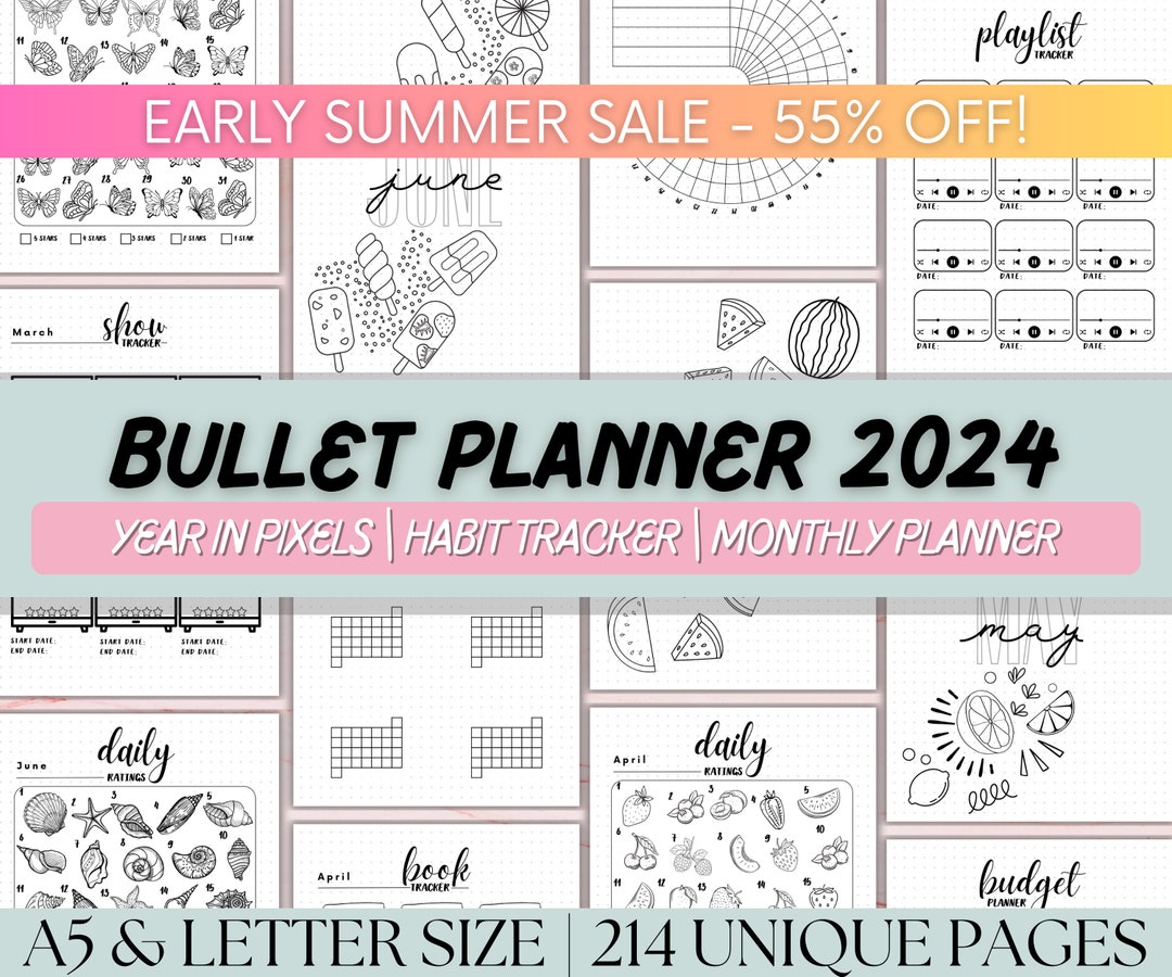Printable 2024 Bullet Planner Template Bundle | Annual 2024 Planner ...