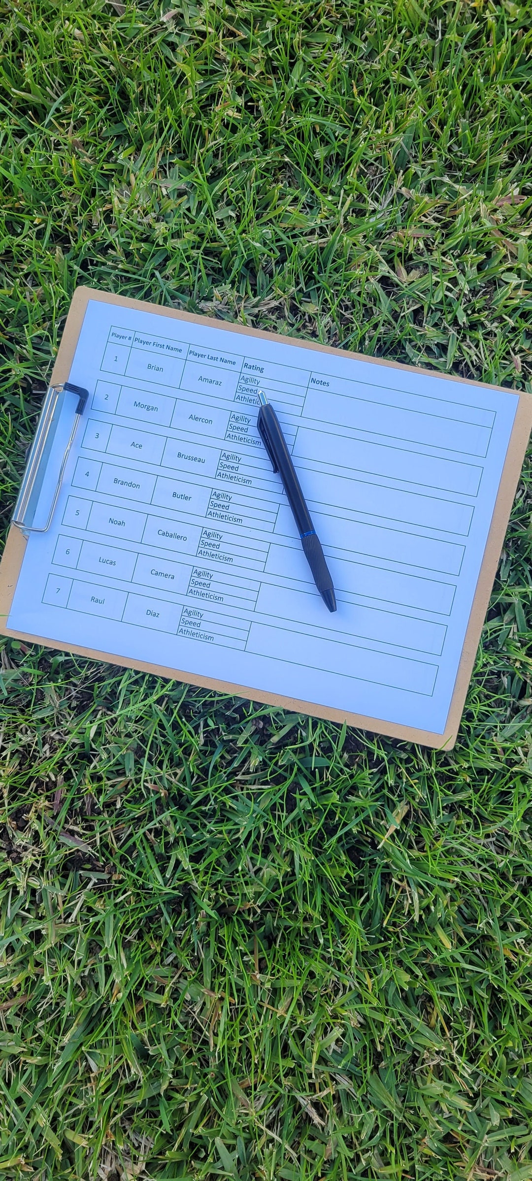 General Sports Tryout Evaluation Sheets - Etsy