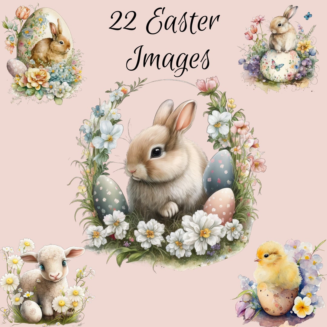 22 Cute Watercolor Easter Clipart| Watercolor Easter Eggs Clipart ...