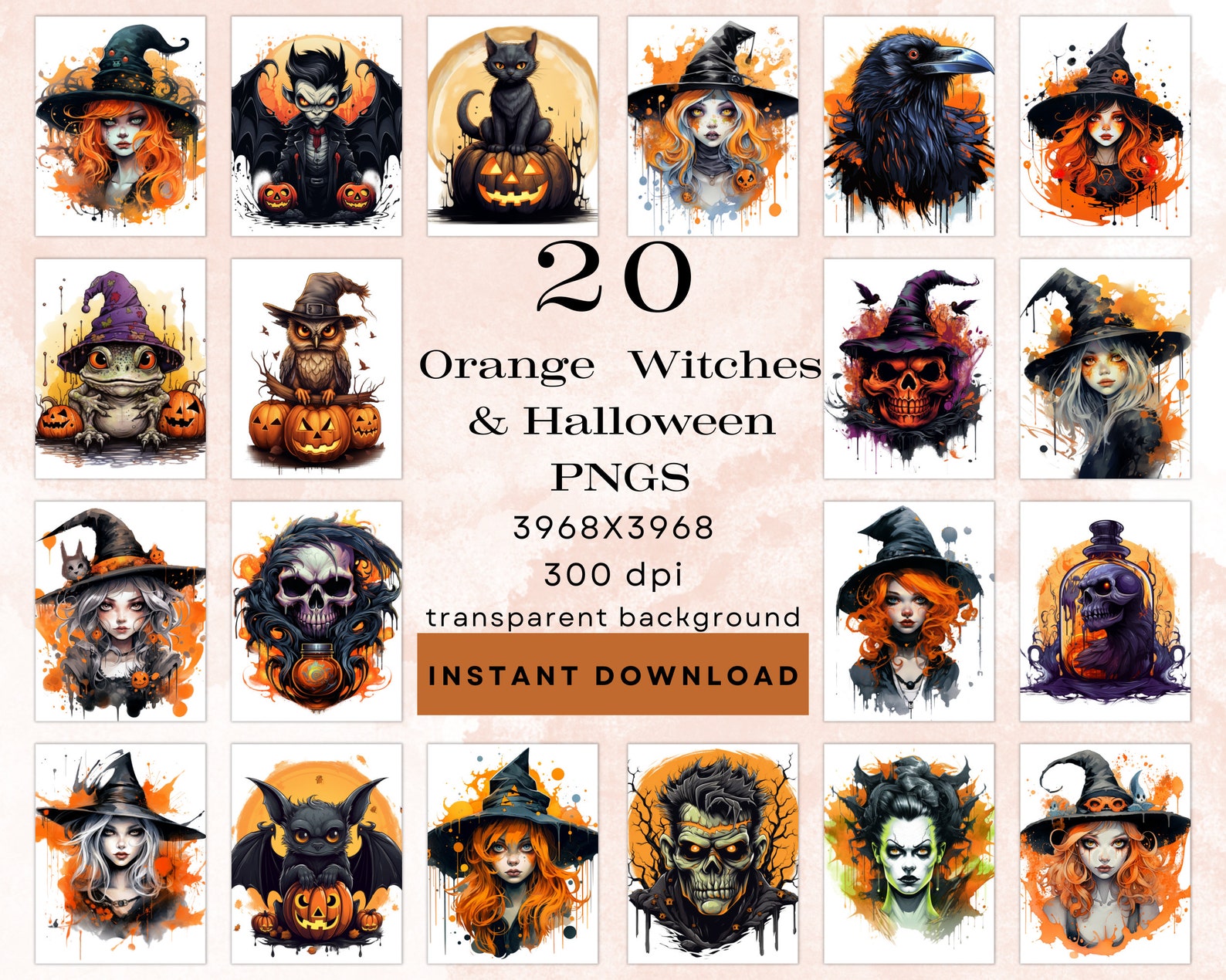 Halloween Watercolor Clipart | Fantasy Clipart | Halloween Clip Art ...