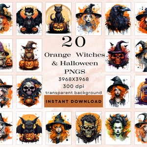 Halloween Watercolor Clipart | Fantasy Clipart | Halloween Clip Art ...