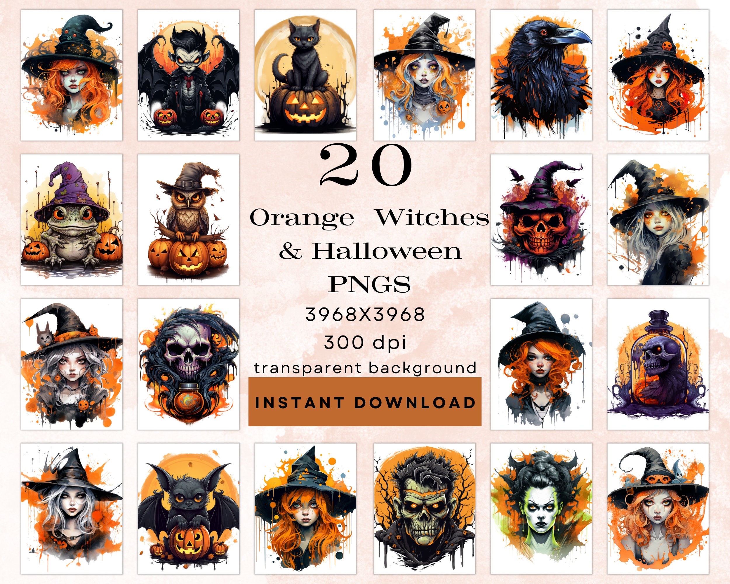 Halloween Watercolor Clipart | Fantasy Clipart | Halloween Clip Art ...