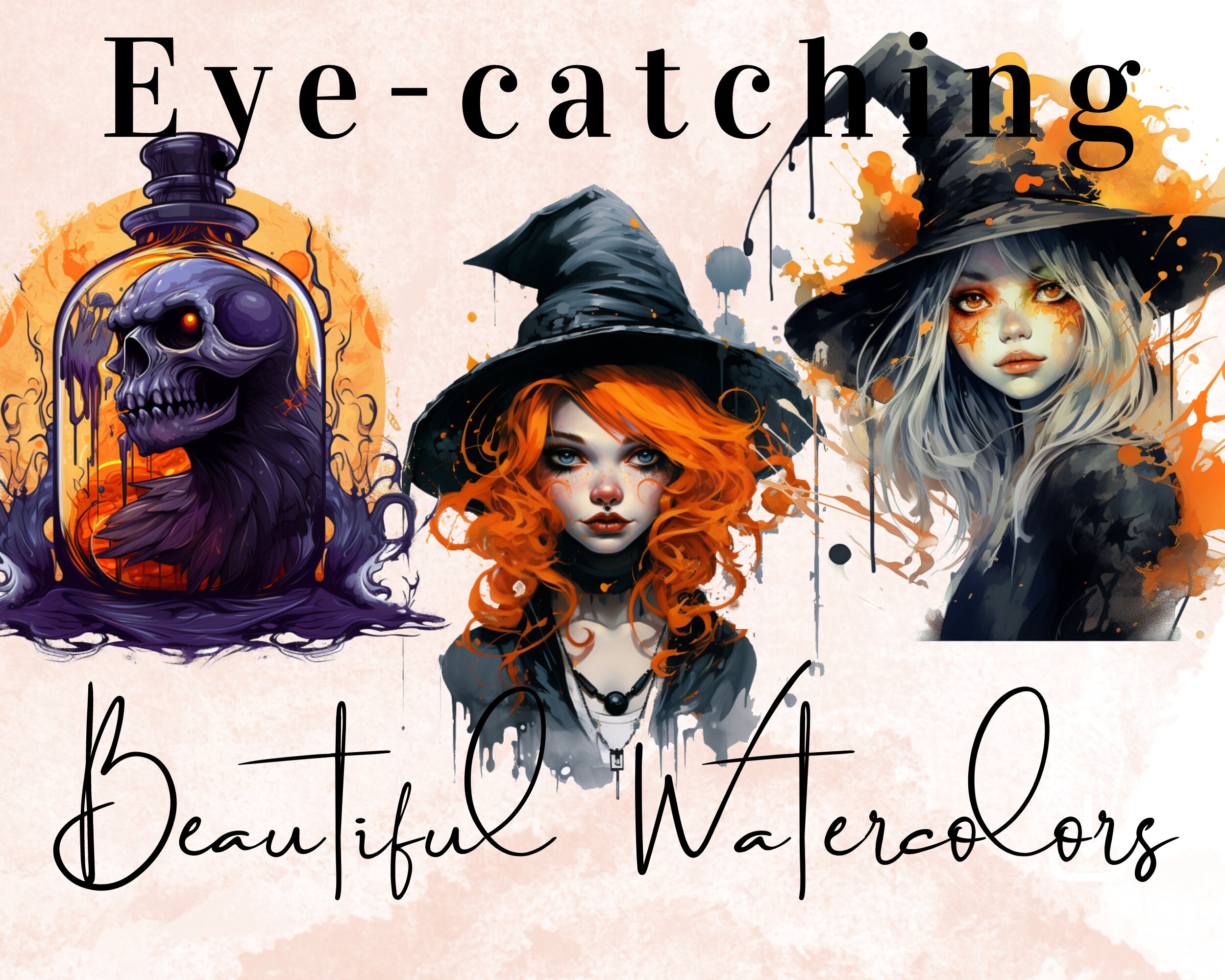 Halloween Watercolor Clipart | Fantasy Clipart | Halloween Clip Art ...