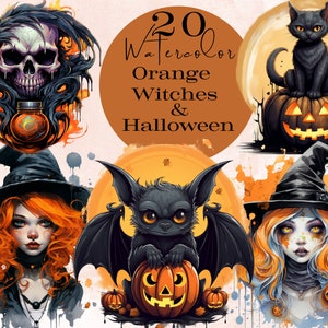 Halloween Watercolor Clipart | Fantasy Clipart | Halloween Clip Art ...