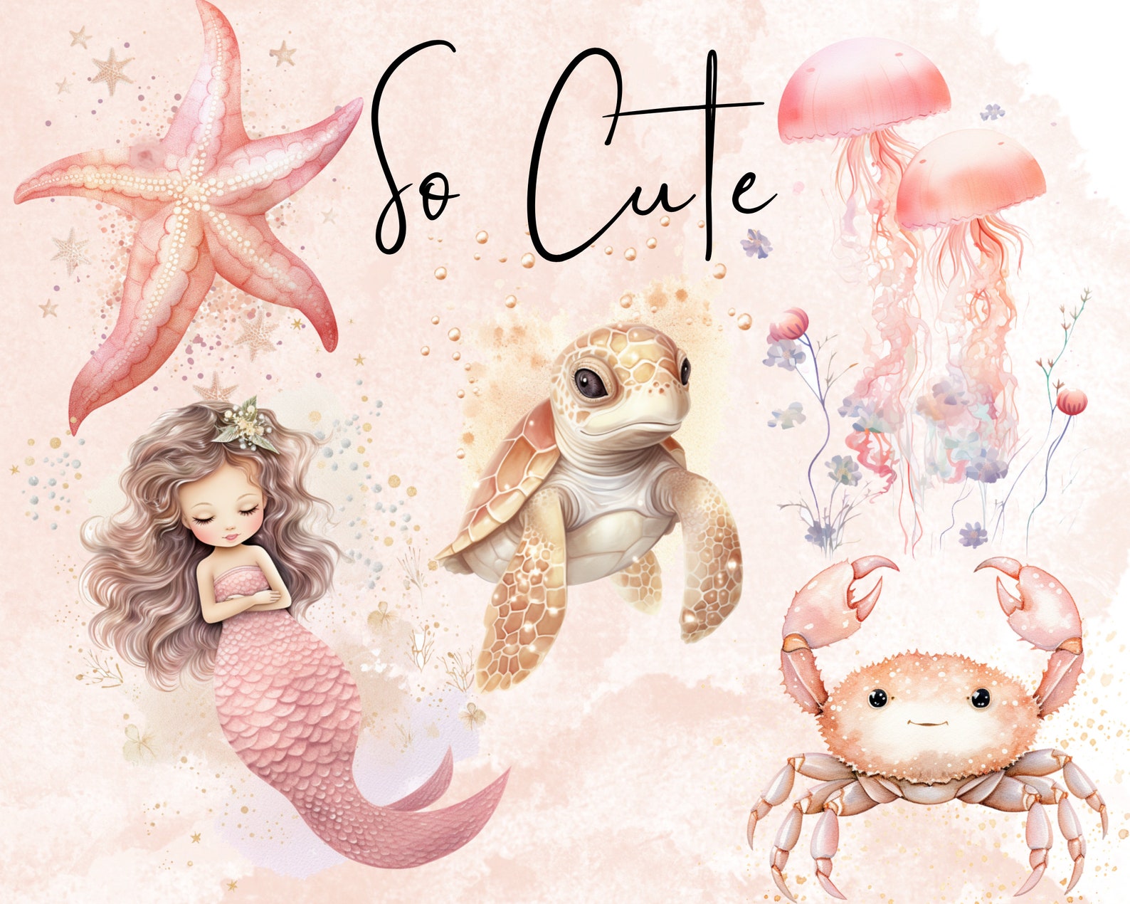 Mermaid Png | Baby Shower | Junk Journal | Baby Girl Wall Art | Mermaid ...