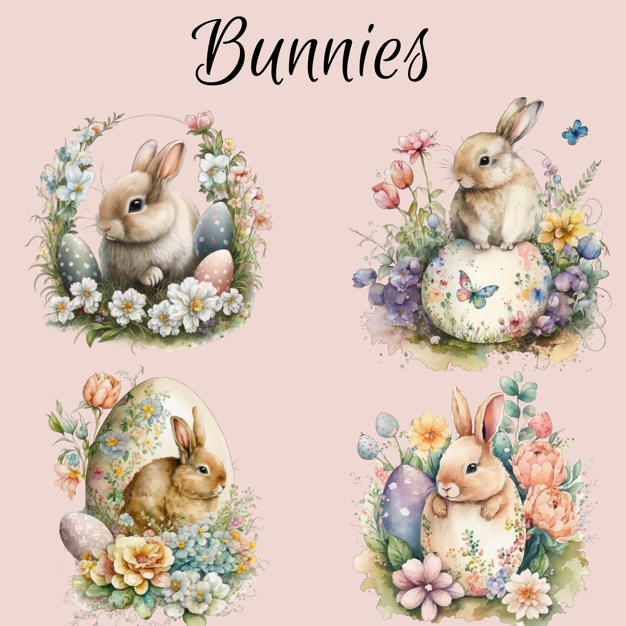 22 Cute Watercolor Easter Clipart| Watercolor Easter Eggs Clipart ...