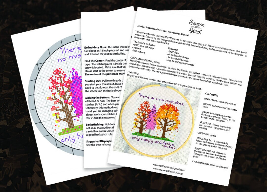 October: National Arts and Humanities Month Cross Stitch - Etsy