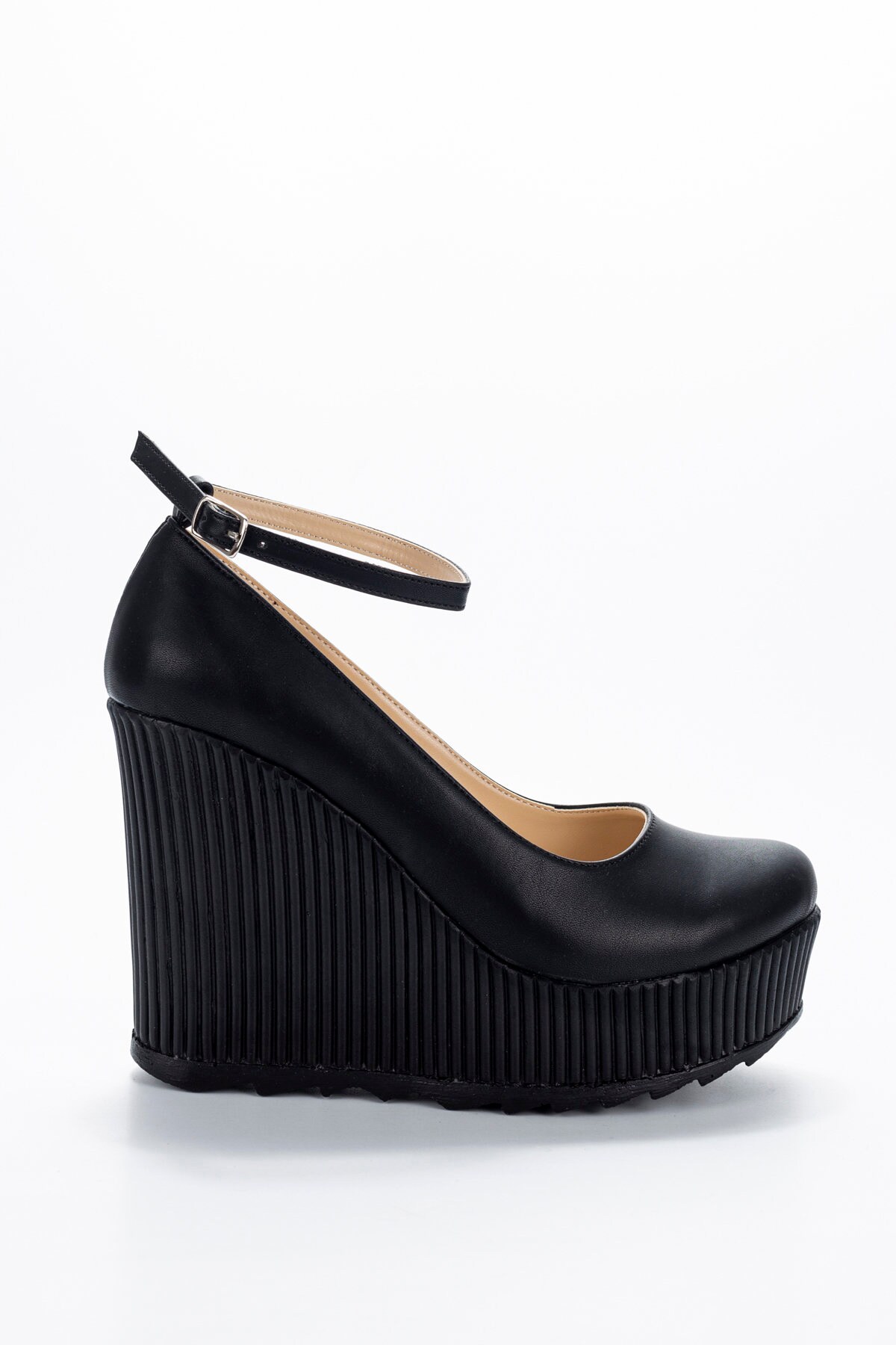 Black Skin/wedge Heel Shoes/wedding Shoes/comfortable Heels/night Shoes ...