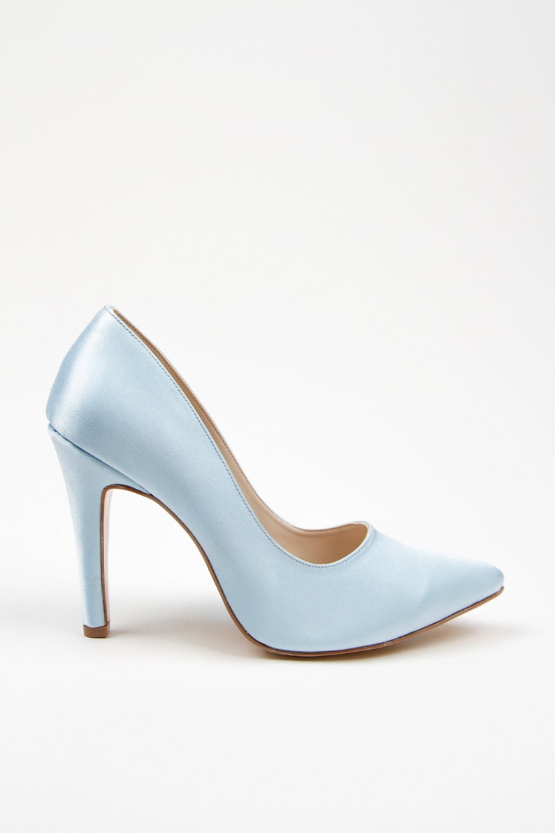 Ice Blue Satin Bridal Shoes/wedding Shoes/engagement Shoes/comfortable ...