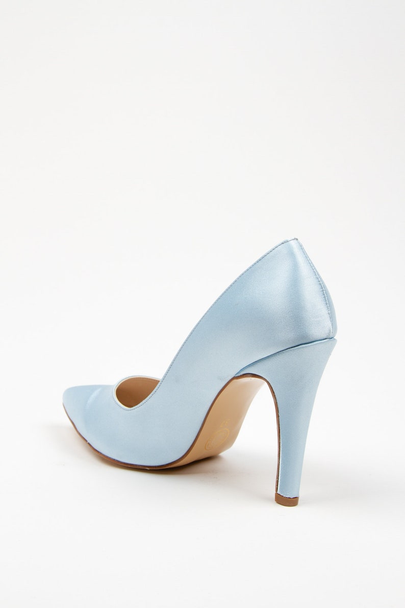 Ice Blue Satin Bridal Shoes/wedding Shoes/engagement Shoes/comfortable ...