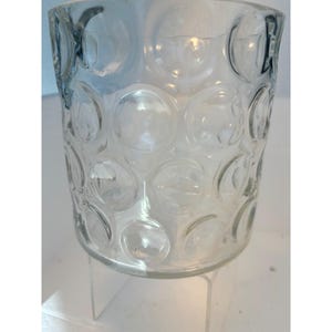 Inverted Retro BUBBLE GLASS CYLINDER Vase or Ice Bucket 6” X 6” Thick ...