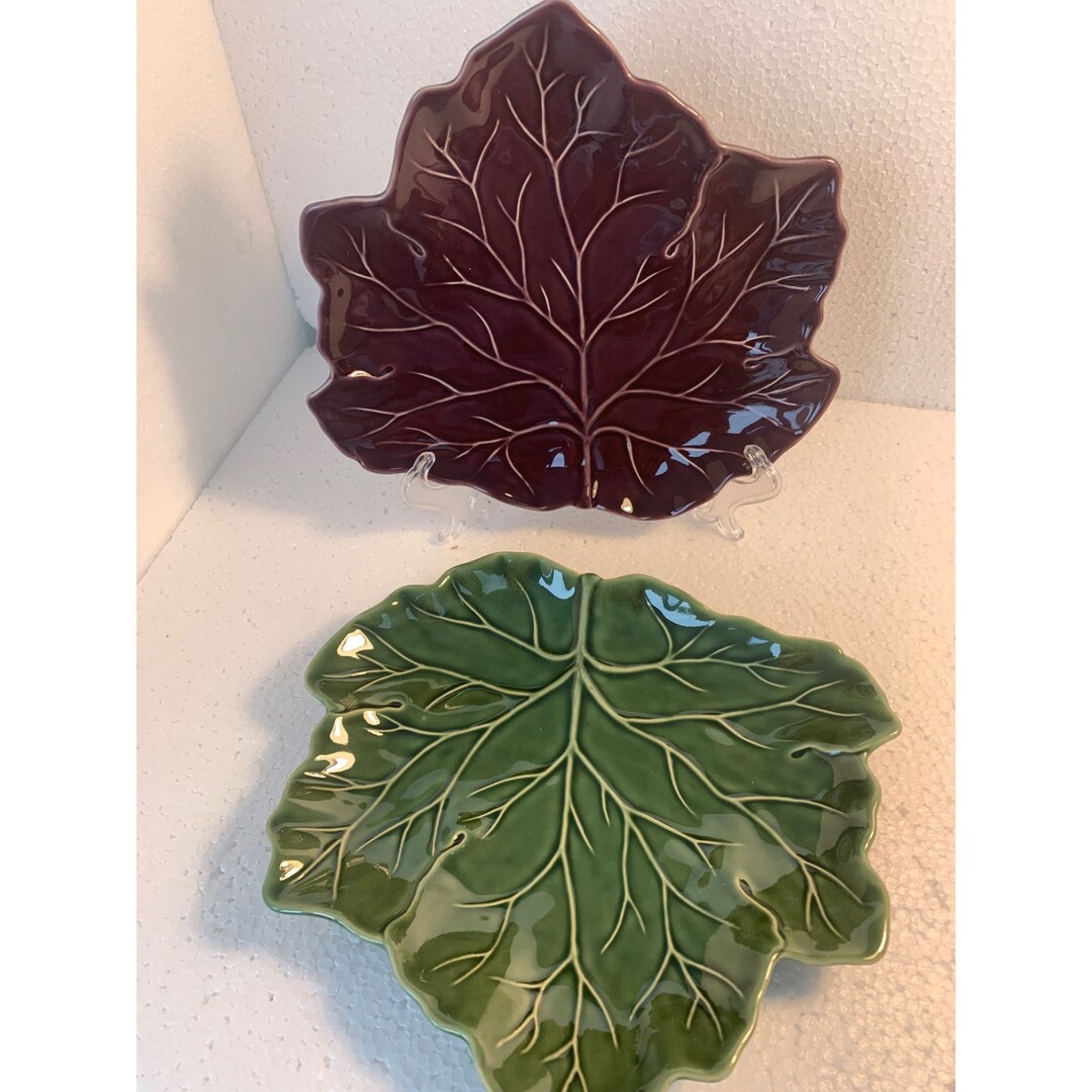 2 Vtg the Cellar Leaf Shaped Salad Plates 9” Only in Green - Etsy