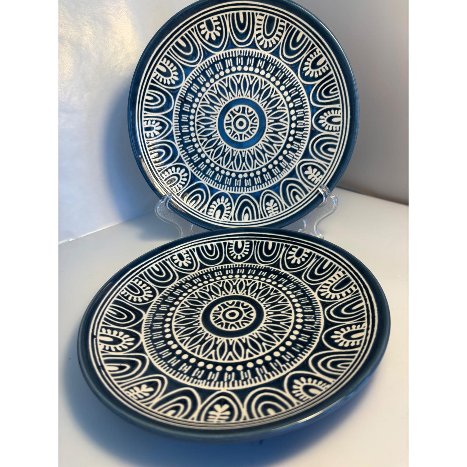4 Medallion Blue Salad Plates Better Homes Gardens 8 1/4 Inches - Etsy