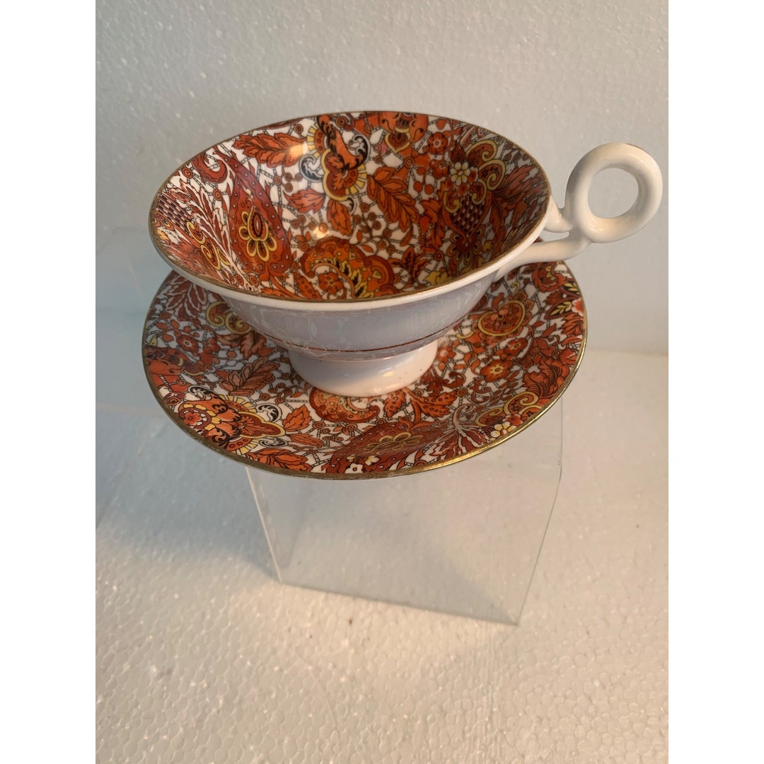 Vtg Redford China Paisley Chintz Copper Rust Tea Cup & S - Etsy