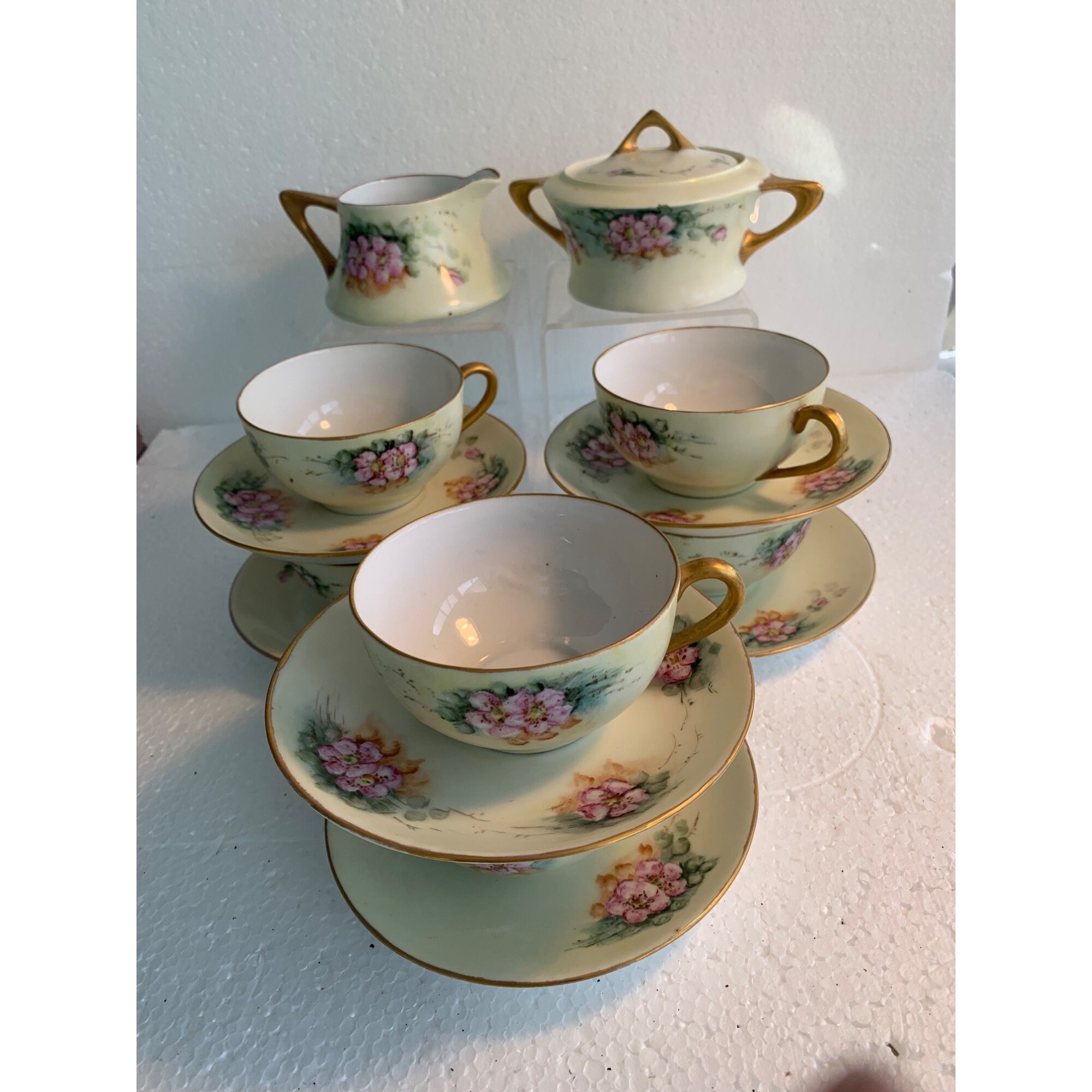Vtg 1890 Zeh Scherger Co Bavaria 6 C & S, Cream ,sugar Bone China - Etsy