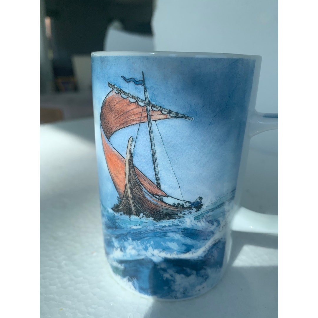 Way nor Viking Ship Mug Sm Ocean Porcelain Hand Painted - Etsy