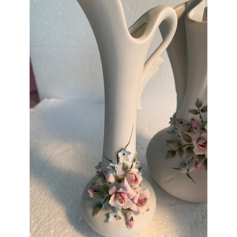 3 Vintage Lefton Vases Raised Roses Flowers - Etsy