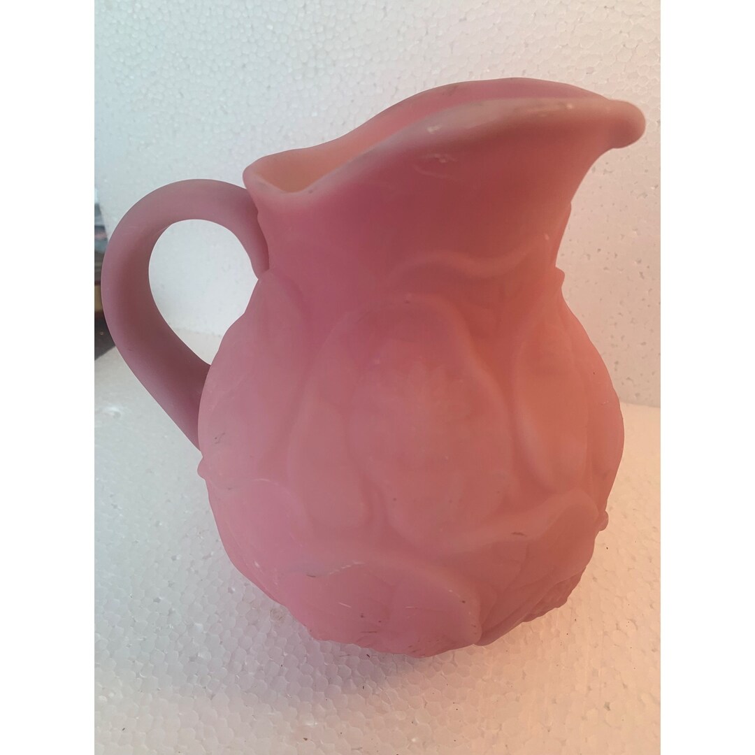 Fenton Vtg Pink Satin Water Lily Pitcher 7 1/4 Tall - Etsy