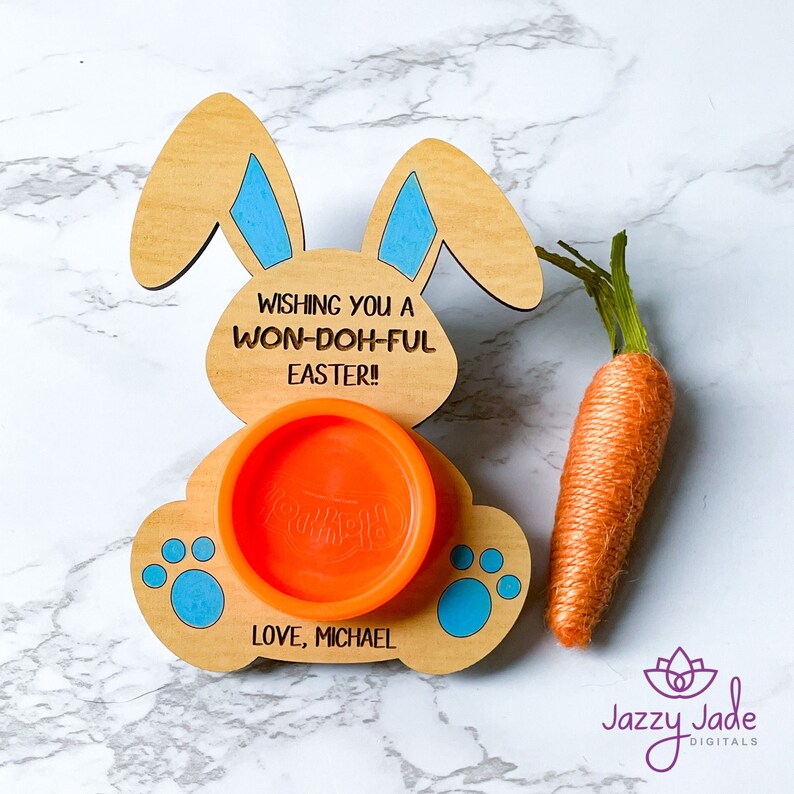 Easter Bunny Svg for Laser, Easter Play Doh Holder Svg, Easter ...