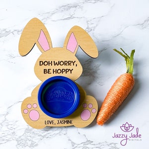 Easter Bunny Svg for Laser, Easter Play Doh Holder Svg, Easter ...