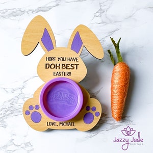 Easter Bunny Svg for Laser, Easter Play Doh Holder Svg, Easter ...