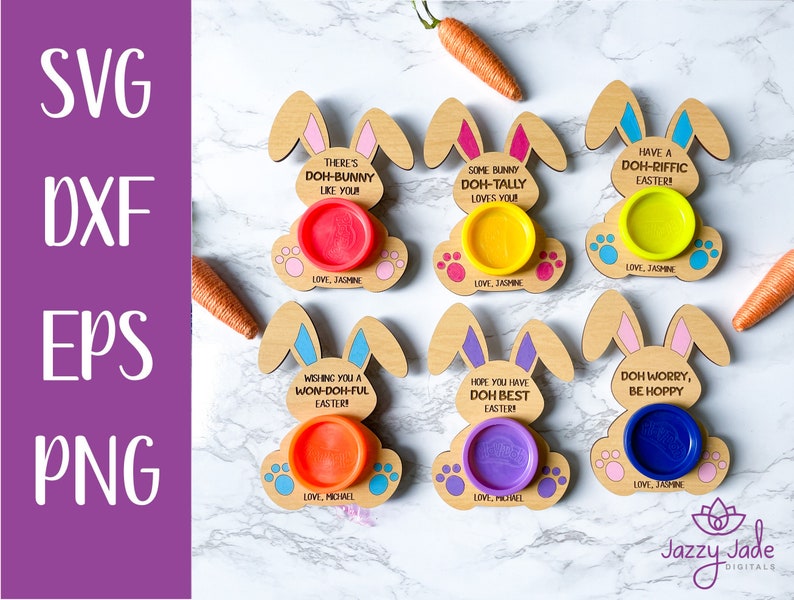 Easter Bunny Svg for Laser Easter Play Doh Holder Svg Easter - Etsy