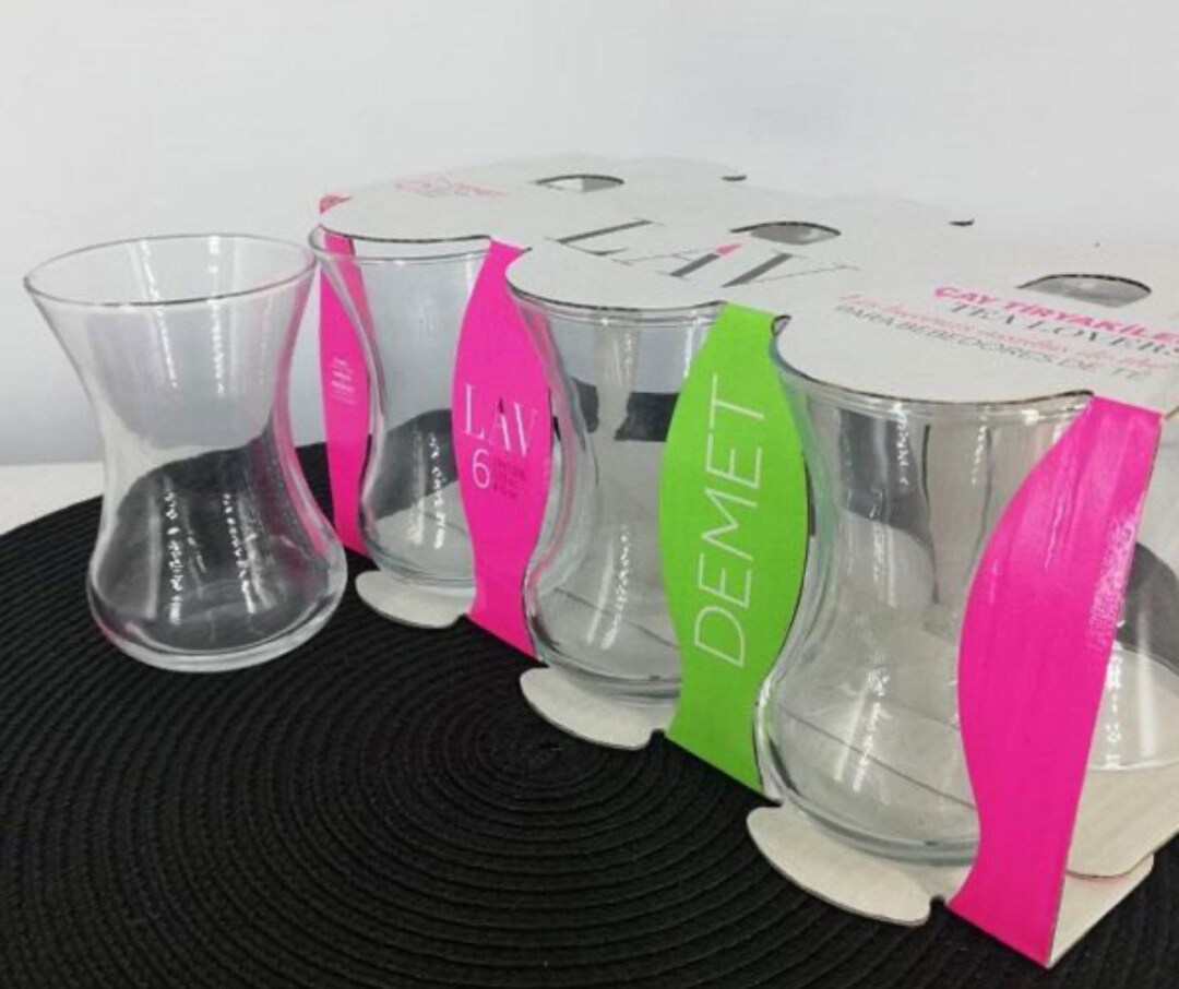 Turkish Tea Glasses 6pc , Small Glass Tea Cups 135cc - Etsy