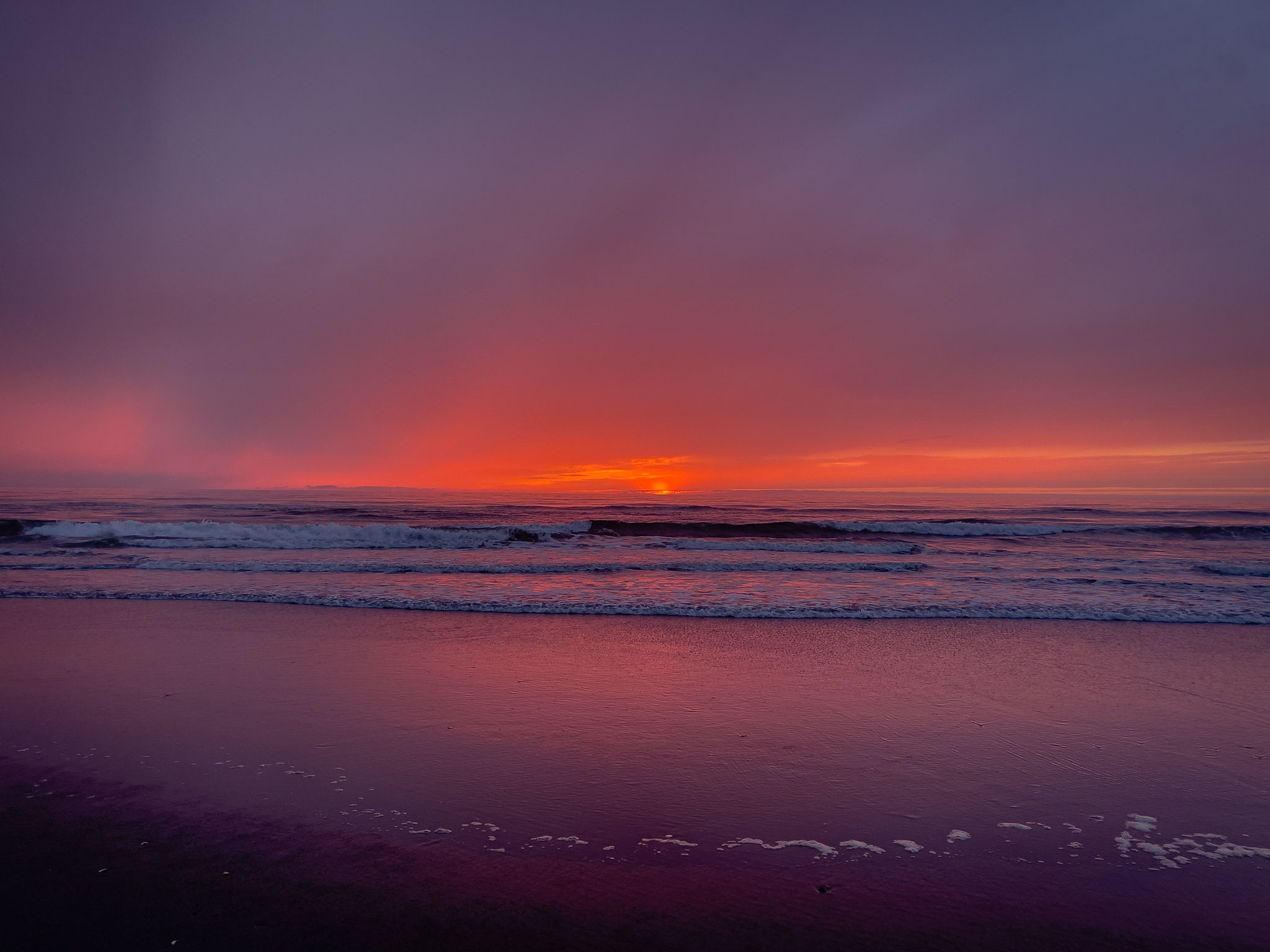 Foggy Beach Sunset, California, Beach, Sunset, Samoa Beach, Canvas ...