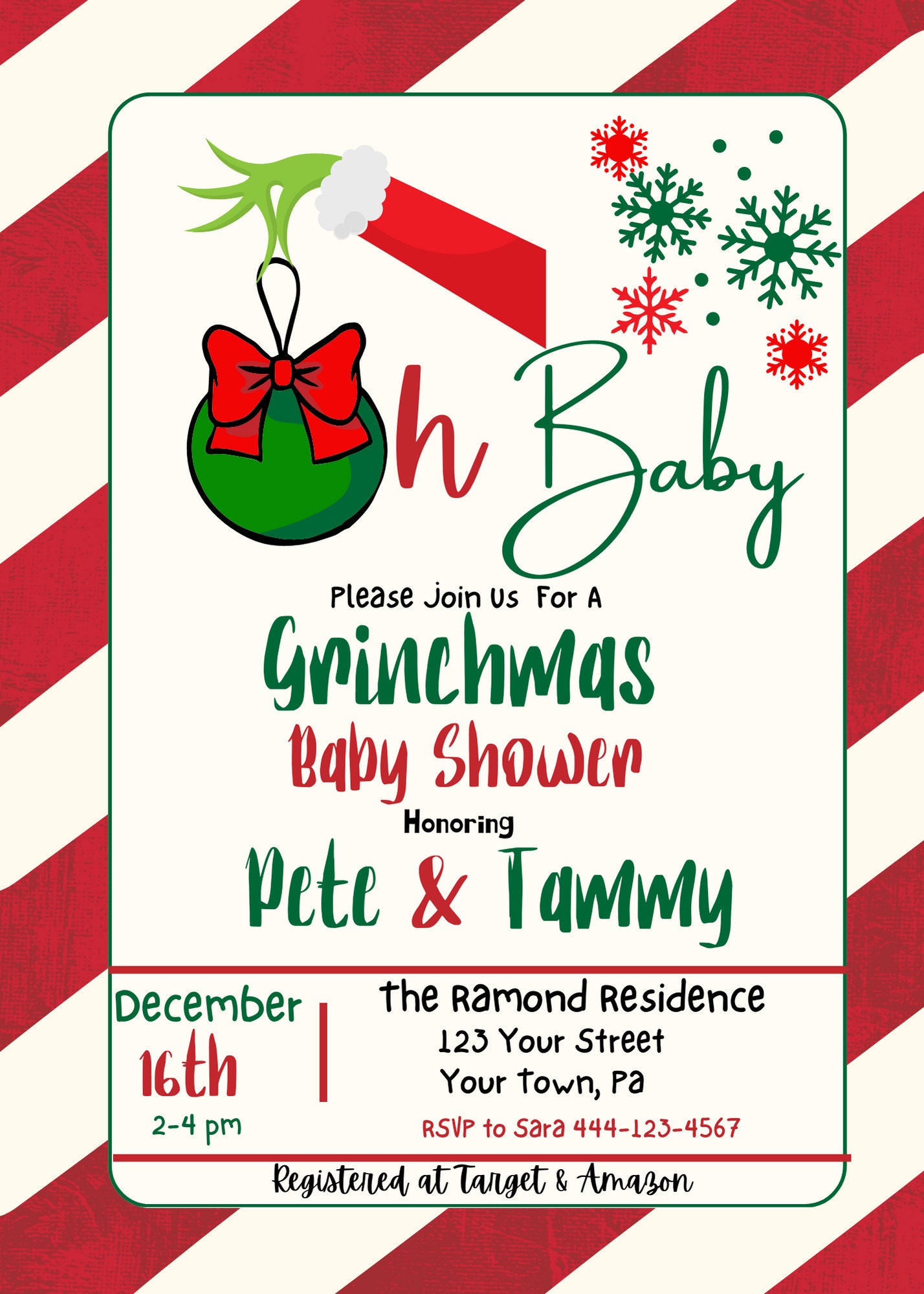 Editable Grinch Baby Shower Invitation Set With Games, Grinchmas Baby ...