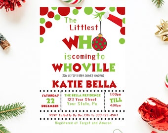 Grinch Baby Shower Invitation, Christmas Movie Baby Shower, Grinchmas ...