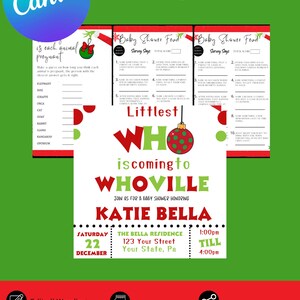 Grinch Baby Shower Invitation, Whoville Baby Shower, Holiday Baby ...