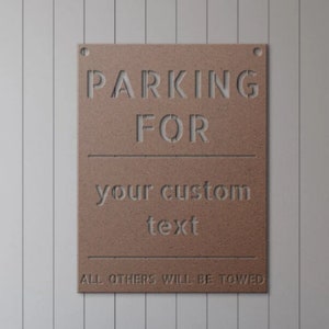 Custom Private Parking Sign, Parking Reserved Sign, Personalized ...