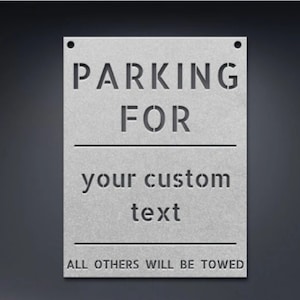Custom Private Parking Sign, Parking Reserved Sign, Personalized ...