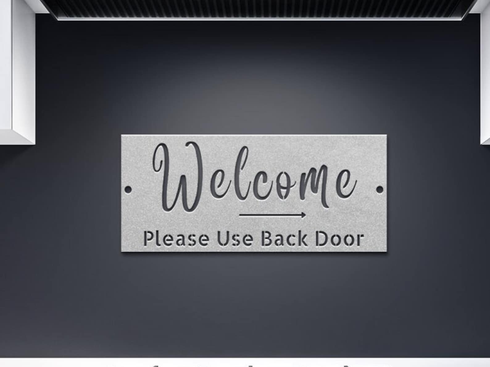 Welcome Please Use Back Door Sign, Directional Entrance Sign, Sign for ...