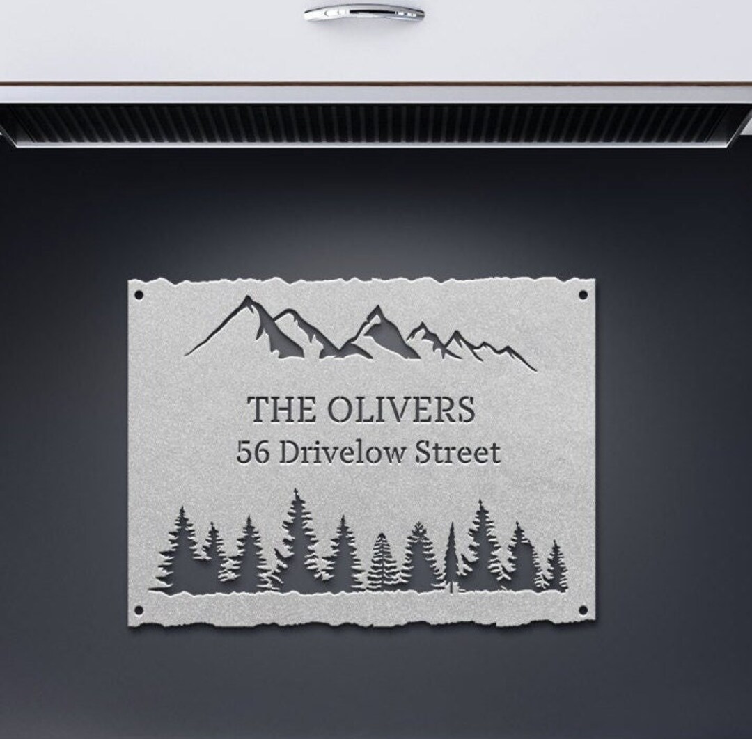 Personalized Metal Cabin Sign, Mountain Home Metal Sign, Outdoor Cabin ...