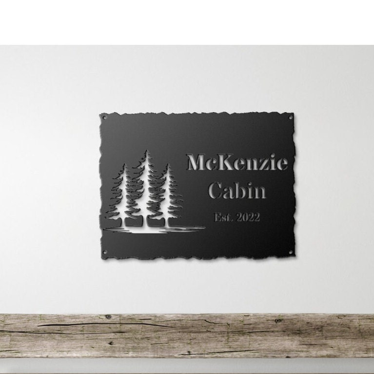 Personalized Metal Cabin Sign, Mountain Home Metal Sign, Outdoor Cabin ...