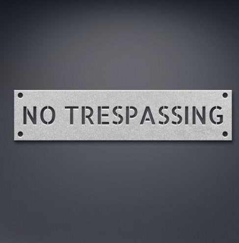 Custom No Trespassing Sign, Metal Private Property Sign, Personalized ...