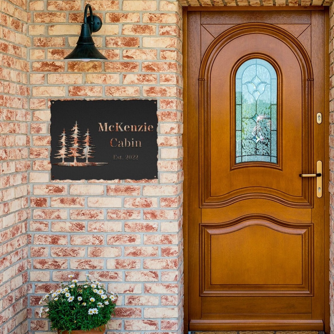 Personalized Metal Cabin Sign, Mountain Home Metal Sign, Outdoor Cabin ...