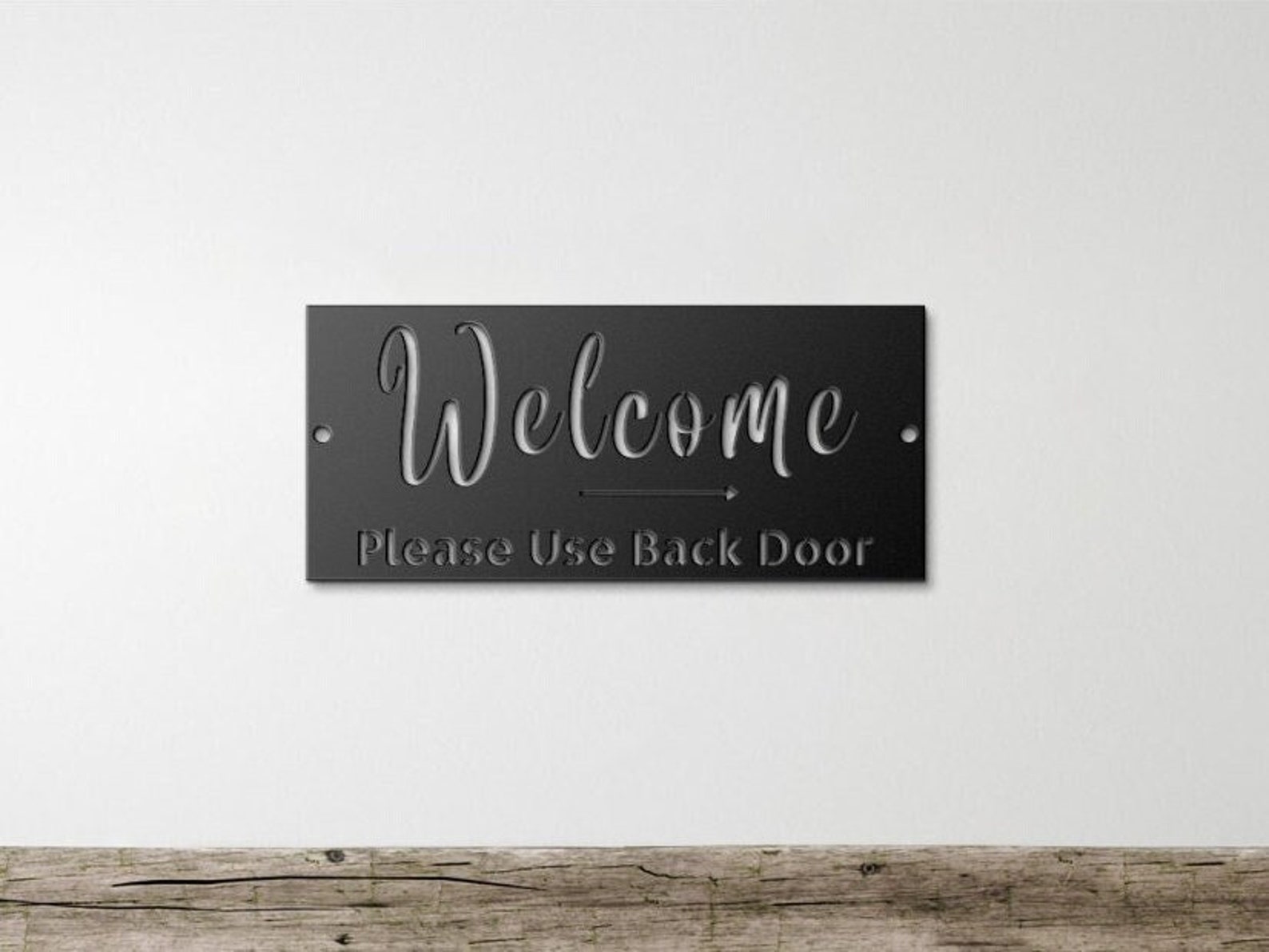 Welcome Please Use Back Door Sign Directional Entrance Sign - Etsy