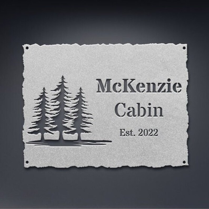 Personalized Metal Cabin Sign, Mountain Home Metal Sign, Outdoor Cabin ...