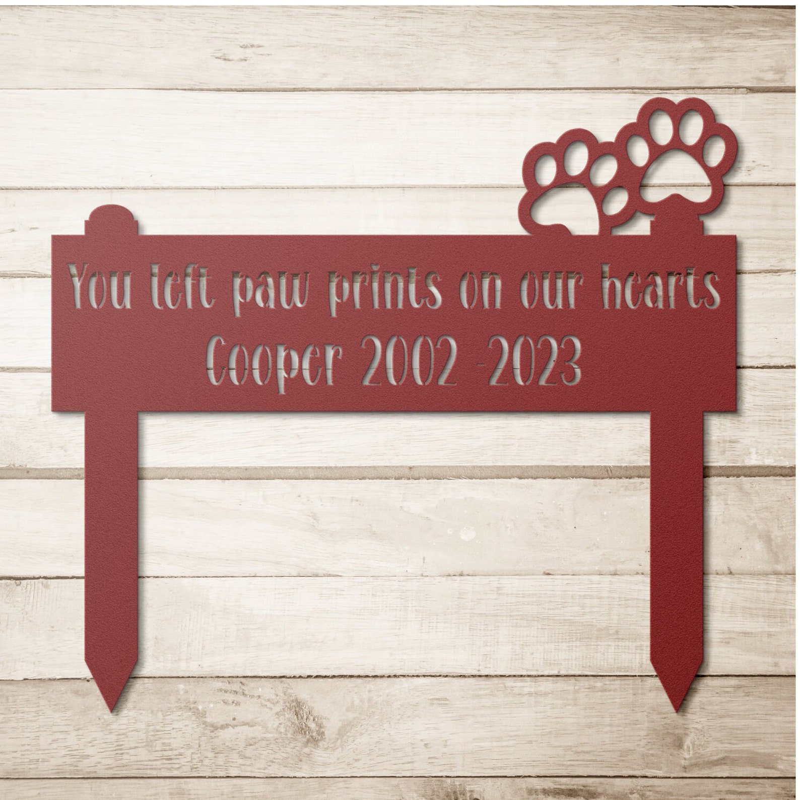 Custom Pet Memorial Garden Metal Sign, Pet Bereavement Sign ...
