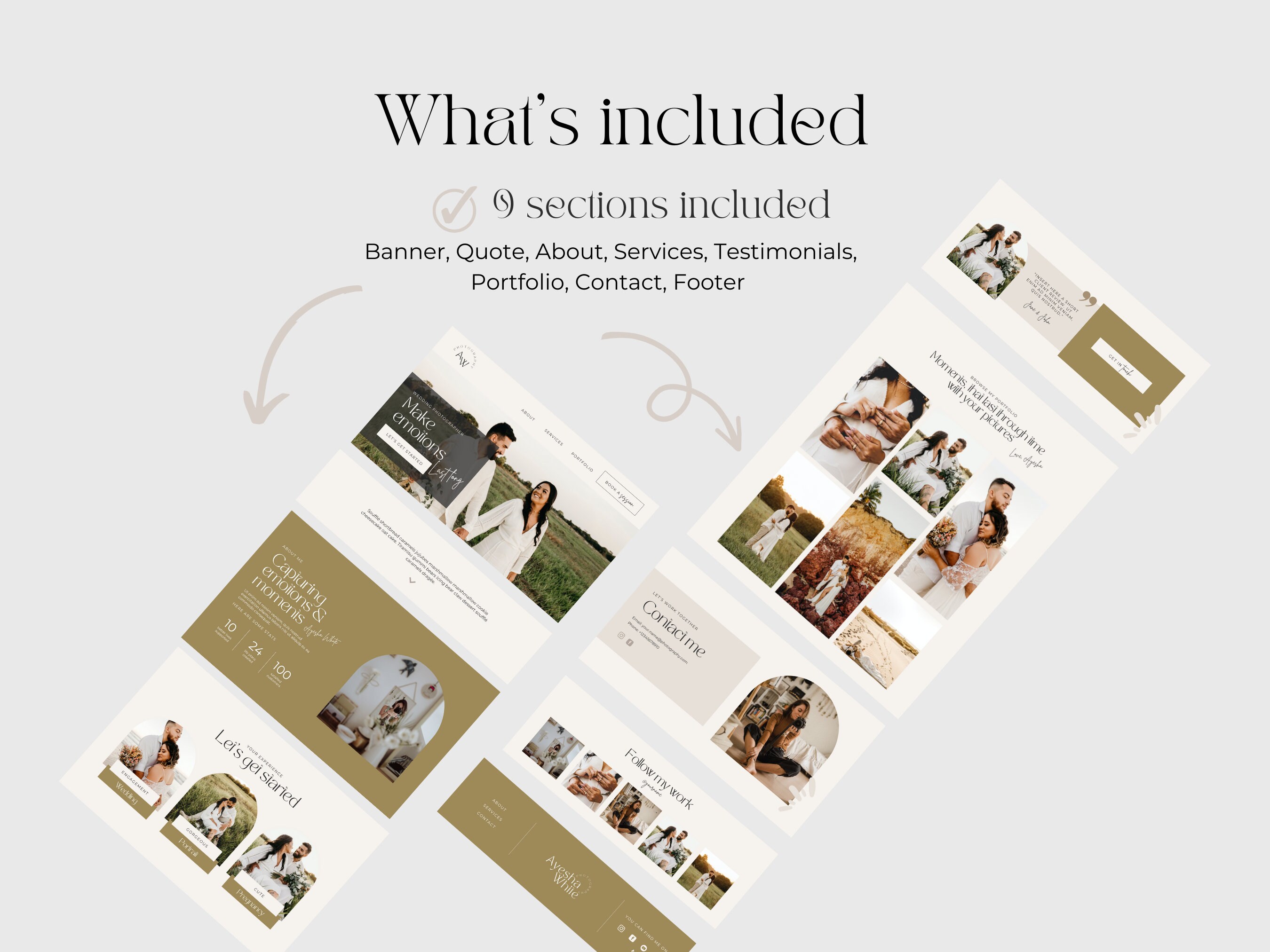 Boho Website Template for Photographers in Canva Photographer Website ...