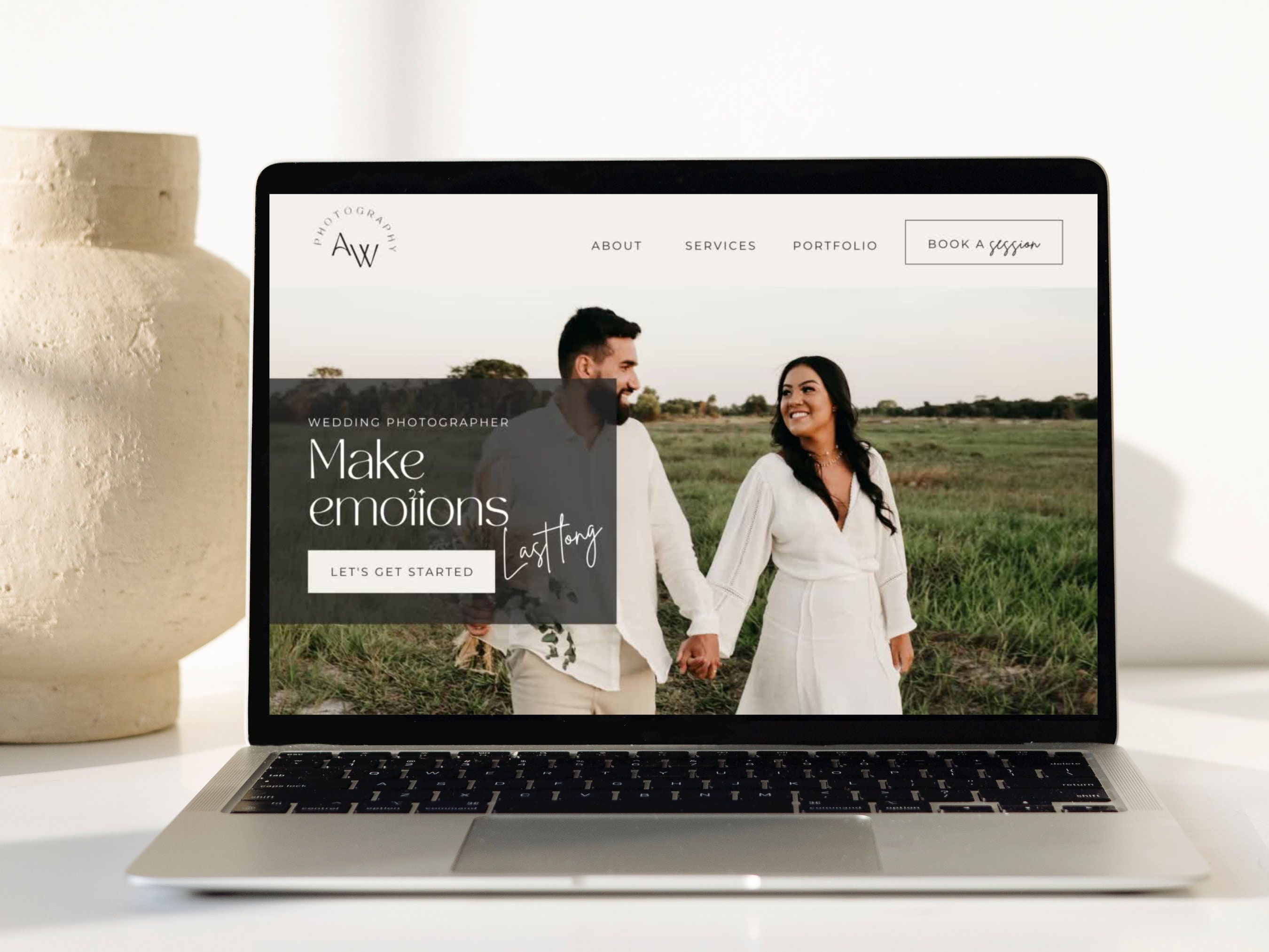 Boho Website Template for Photographers in Canva Photographer Website ...