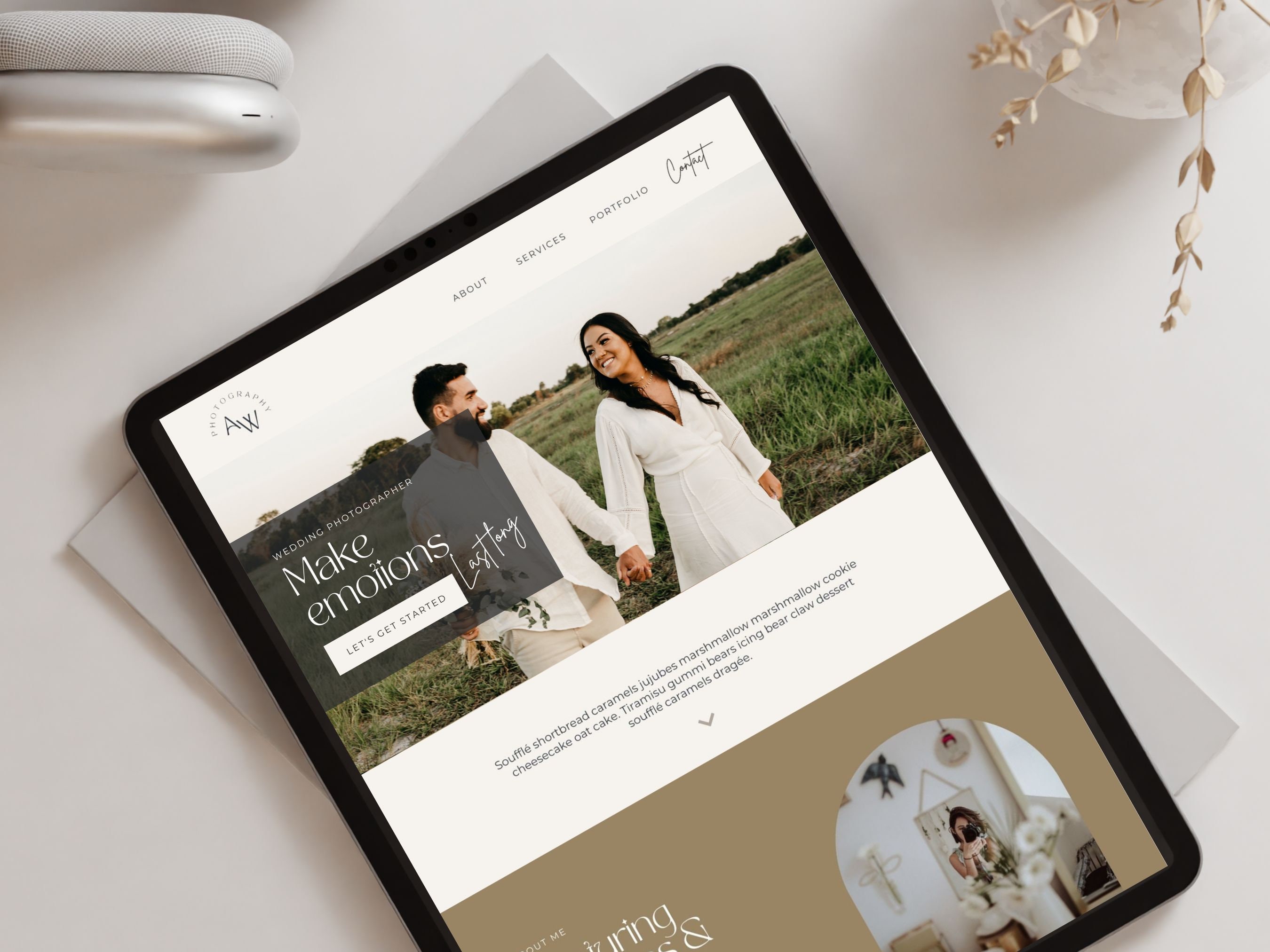 Boho Website Template for Photographers in Canva Photographer Website ...