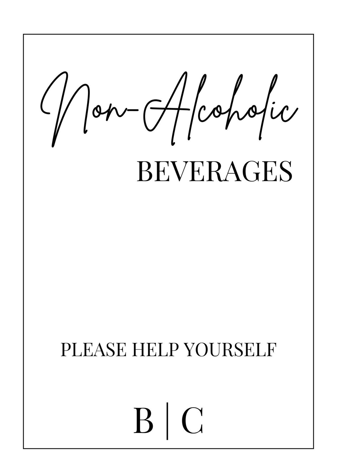 Non-alcoholic Beverage Sign - Etsy