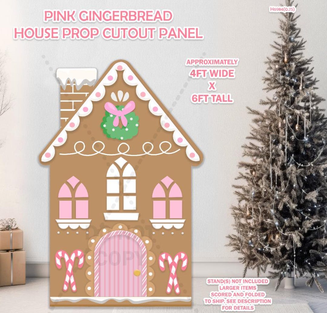 Gingerbread House Christmas Party Backdrop | 6ft Holiday Prop Panel ...
